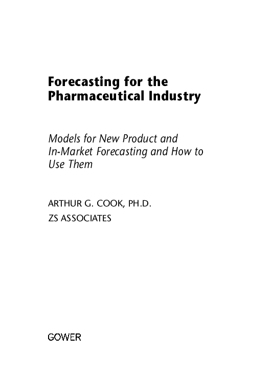 (PDF) Forecasting for the Pharmaceutical Industry Models for New ...