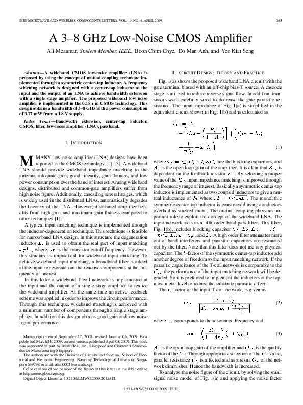 (PDF) LNA CMOS PAPER