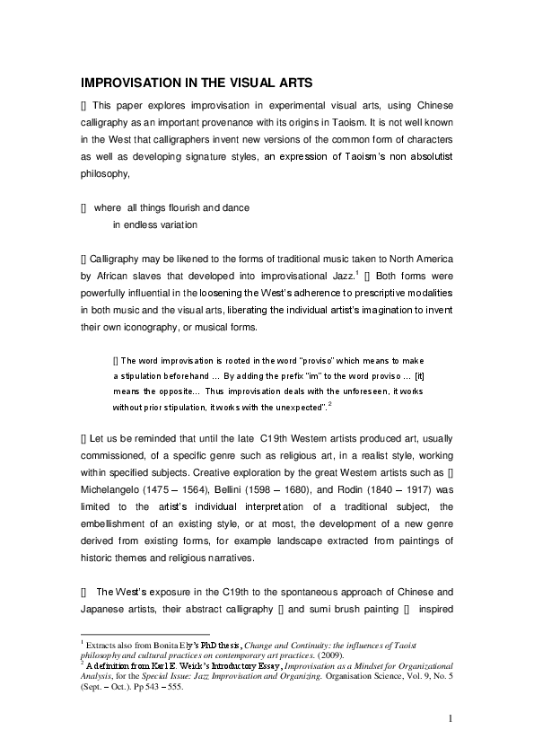 (DOC) Improvisation in the Visual Arts