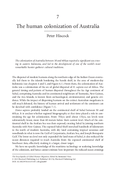 (PDF) The human colonization of Australia