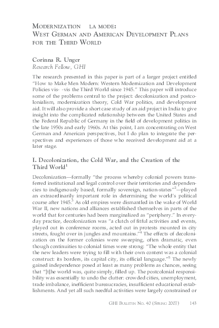 (PDF) MODERNIZATION À LA MODE: WEST GERMAN AND AMERICAN DEVELOPMENT ...