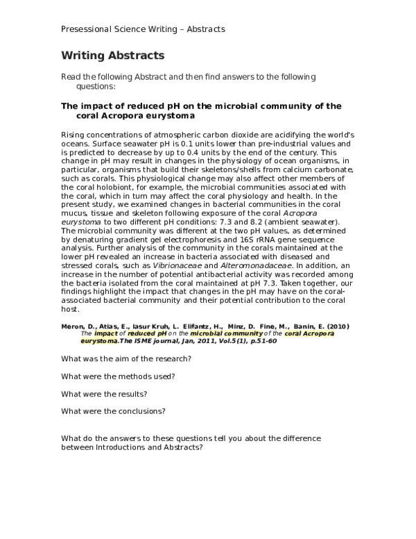 (DOC) Writing Abstracts