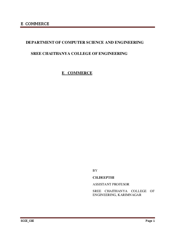 Pdf E Commerce Notes