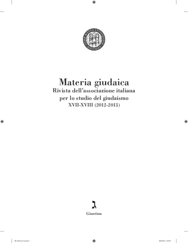 (PDF) Il 'Liber Iudeorum Defunctorum' della Comunità Israelitica di ...