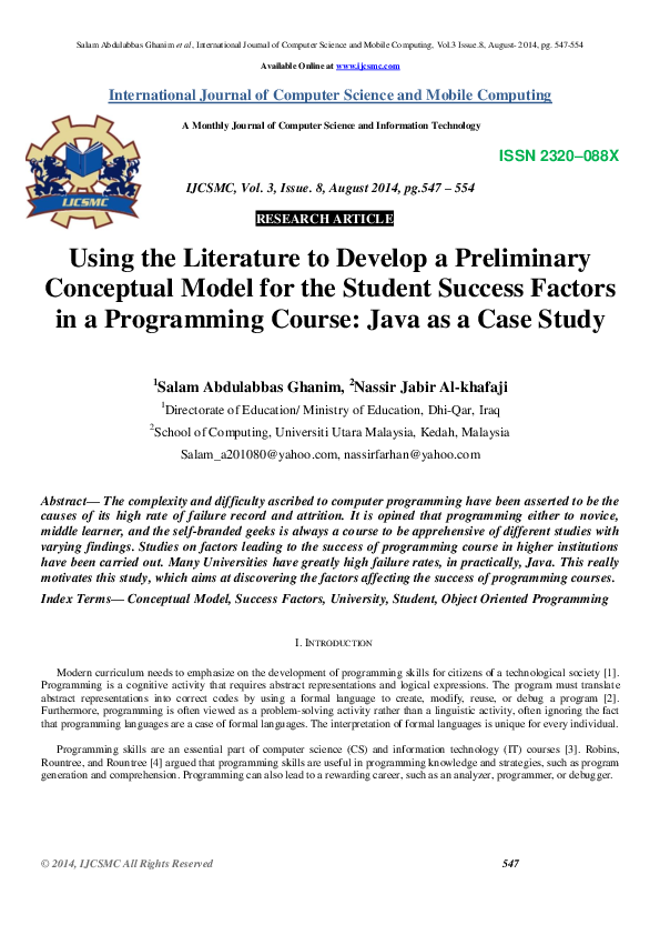 (PDF) Using the Literature to Develop a Preliminary Conceptual Model ...
