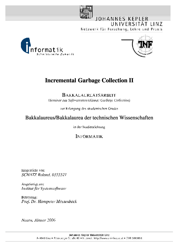 (PDF) Incremental Garbage Collection II | ING.COMERCIAL ADVANCE - Academia.edu