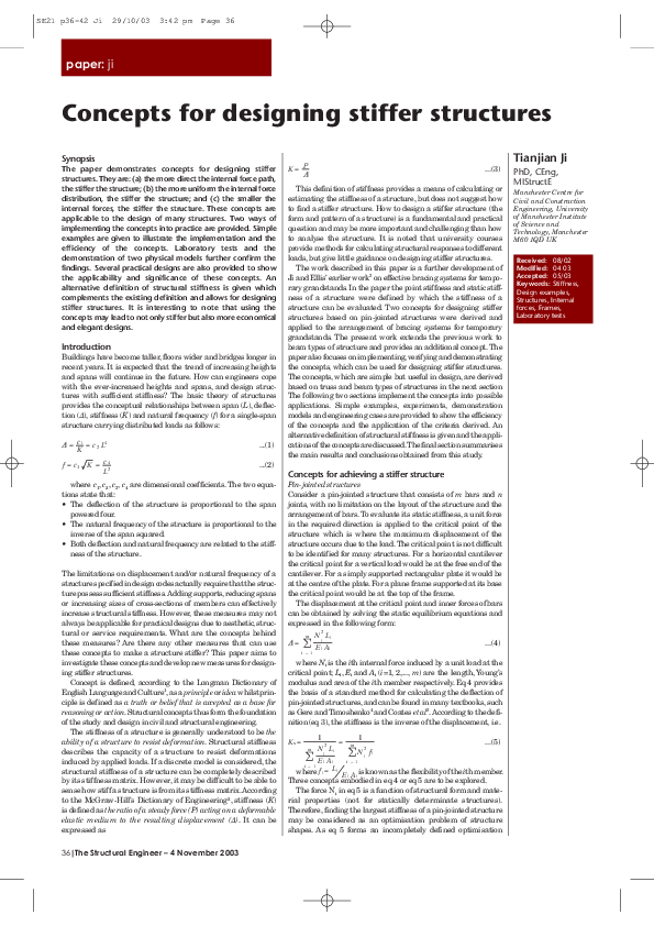 (PDF) Concepts for designing stiffer structures