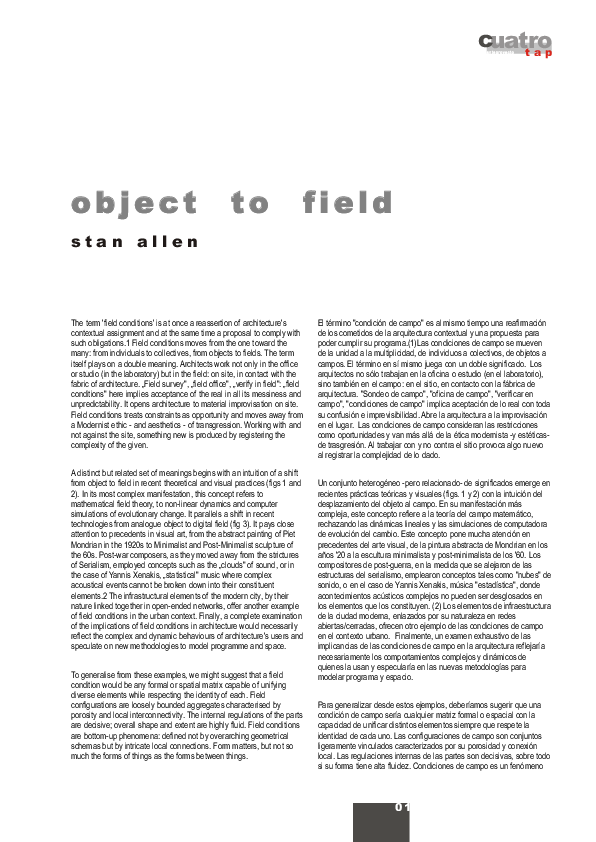 (PDF) object to field object to field
