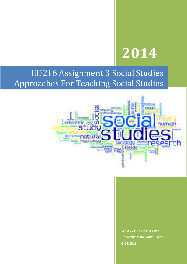 (DOC) Approaches for Teaching Social Studies