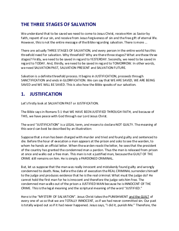 (DOC) THE THREE STAGES OF SALVATION