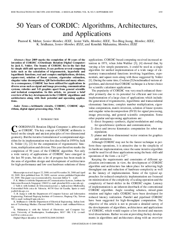 (PDF) CORDIC Architecture