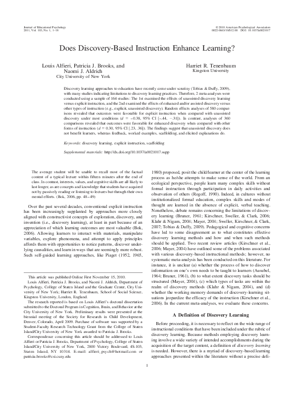 (PDF) Discovery based learning
