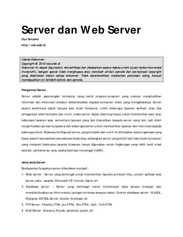 (PDF) Server dan Web Server