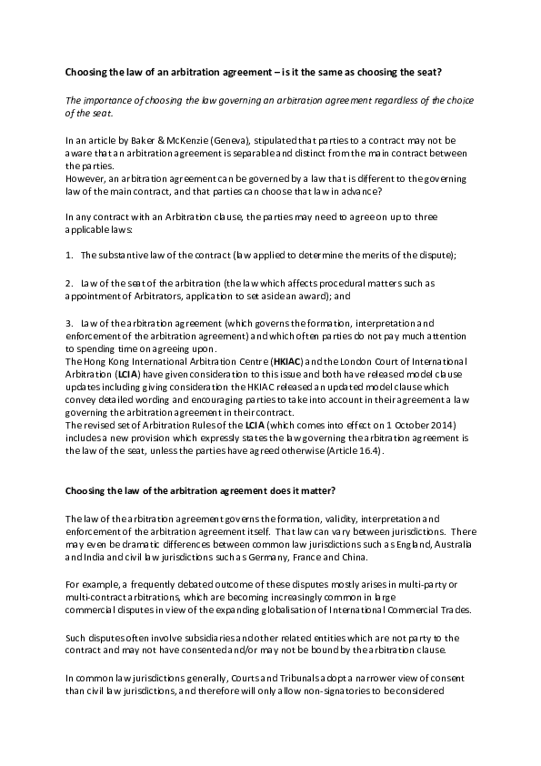 Arbitration Agreement Template