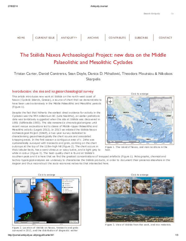 (PDF) The Stélida Naxos Archaeological Project: new data on the Middle ...
