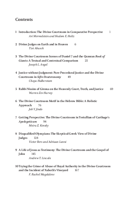 (PDF) The Divine Courtroom in Comparative Perspective (co-edited with ...