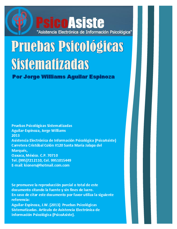 (PDF) Pruebas Psicológicas Sistematizadas
