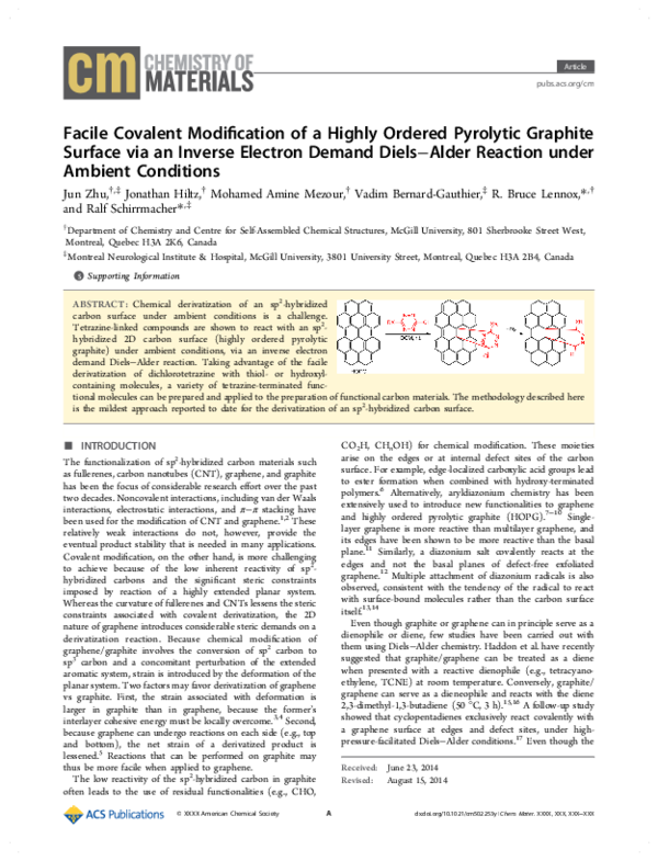 (PDF) Chemistry of Materials - Facile Covalent Modification of a Highly ...