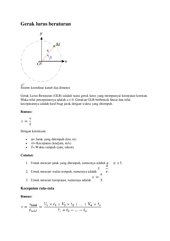(DOC) Gerak lurus beraturan