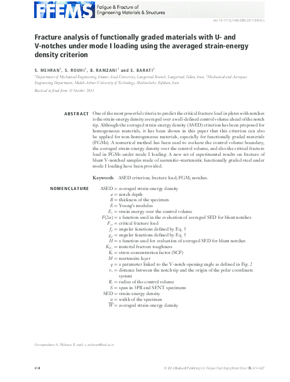 Fracture Analysis Of Functionally Graded Materials With U And V