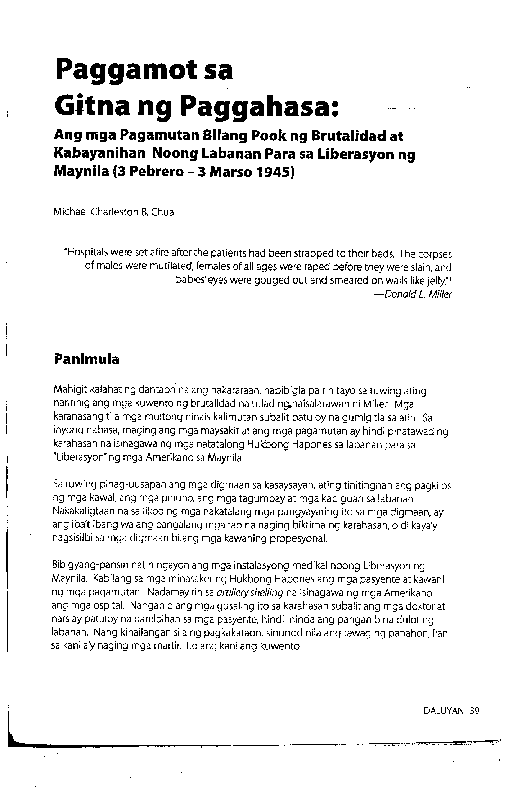 (PDF) Paggamot Sa Gitna ng Paggahasa: Ang mga Pagamutan Bilang Pook ng ...