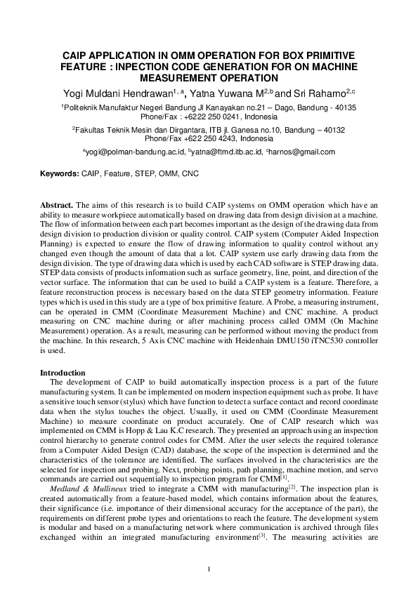 (PDF) CAIP APPLICATION IN OMM OPERATION FOR BOX PRIMITIVE FEATURE ...