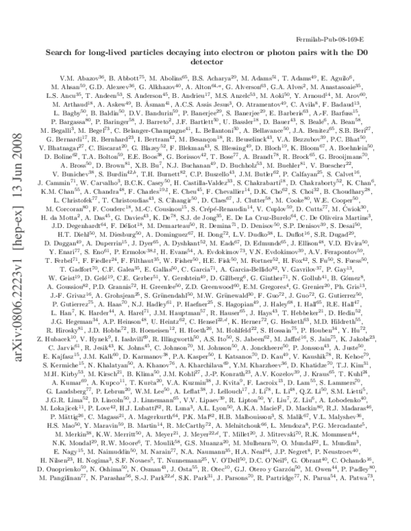 (PDF) Search for Long-Lived Particles Decaying into Electron or Photon ...