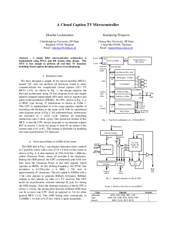 (PDF) A closed caption TV microcontroller