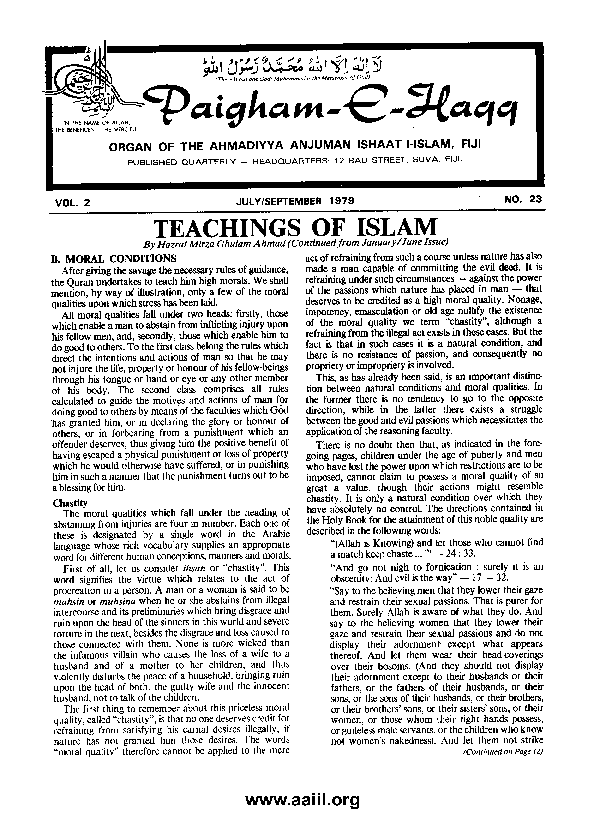 (PDF) Teachings of Islam