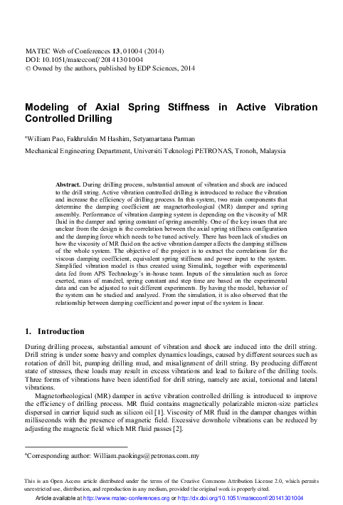 (PDF) Modeling of Axial Spring Stiffness in Active Vibration Controlled ...