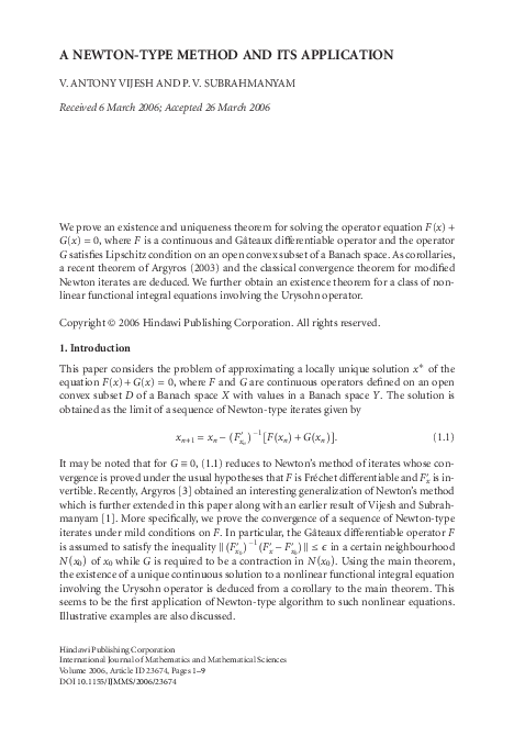 (PDF) A Newton-like method and its application | Vijesh K R - Academia.edu