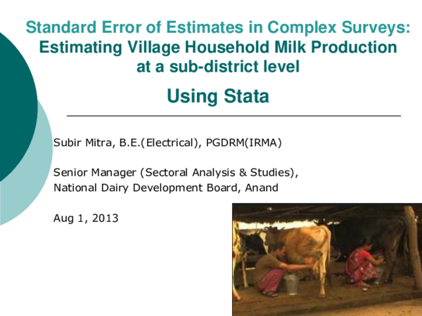 (PPT) Estimating Village Level Household Milk Production