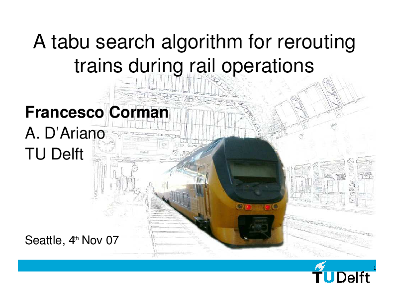 Pdf A Tabu Search Algorithm For Rerouting Trains During Rail Operations