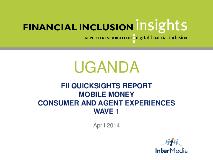 (PDF) Mobile Money Agent Experiences in Uganda