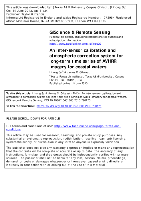 (PDF) An inter-sensor calibration and atmospheric correction system for long-term time series of ...