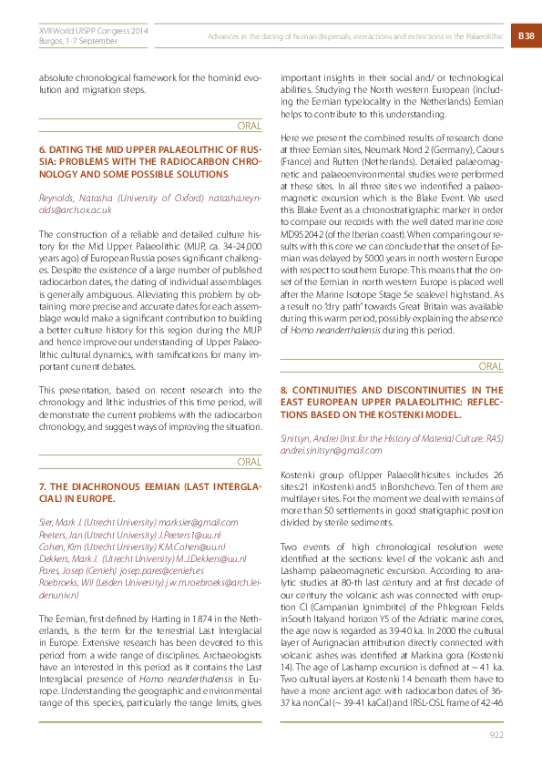 (PDF) The diachronous Eemian (Last Interglacial) in Europe