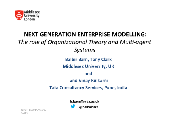 (PDF) NEXT GENERATION ENTERPRISE MODELLING: The role of Organizational ...