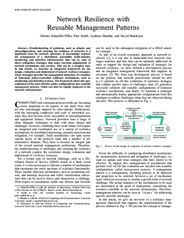 (PDF) Network resilience with reusable management patterns
