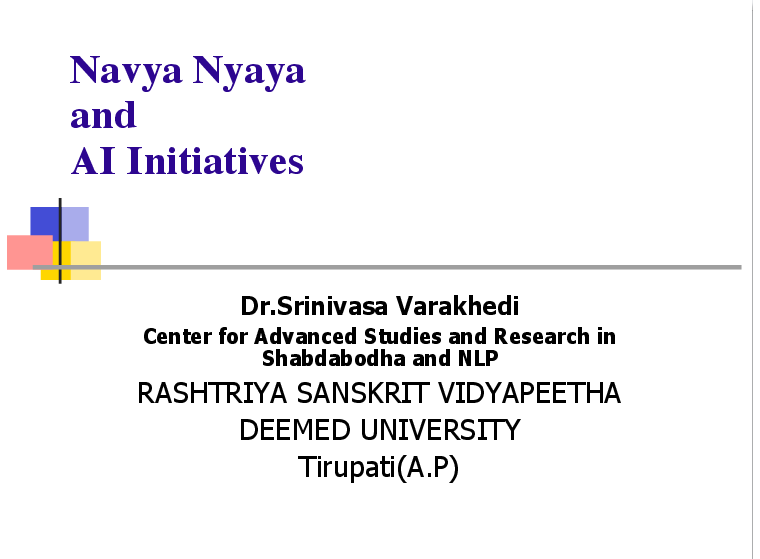 (PDF) Navya Nyaya and Artificial Intelligence