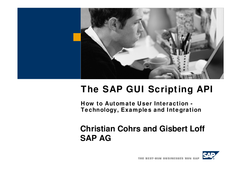 Pdf The Sap Gui Scripting Api How To Automate User Interaction Technology Examples And