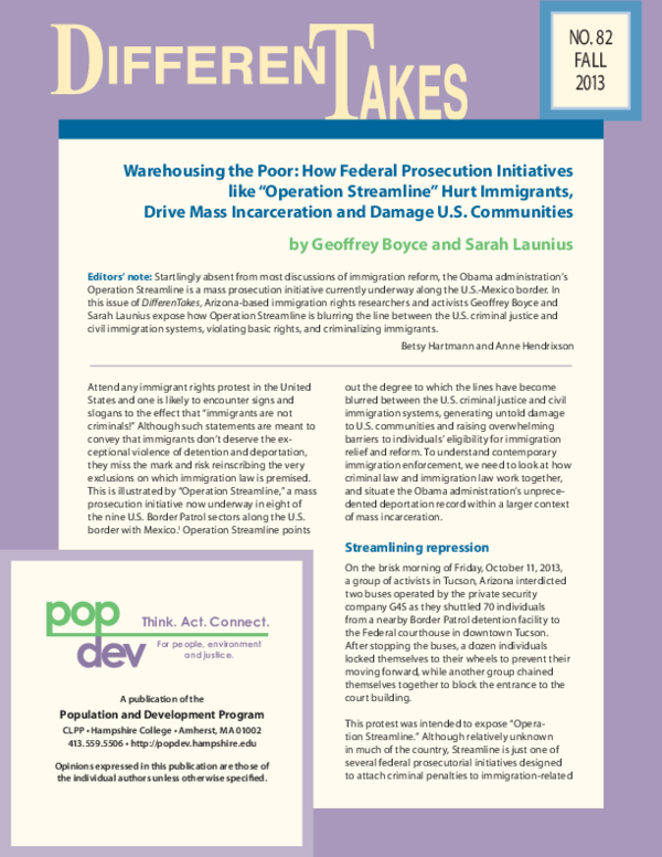 Warehousing the Poor: How Federal Prosecution Initiatives like ...