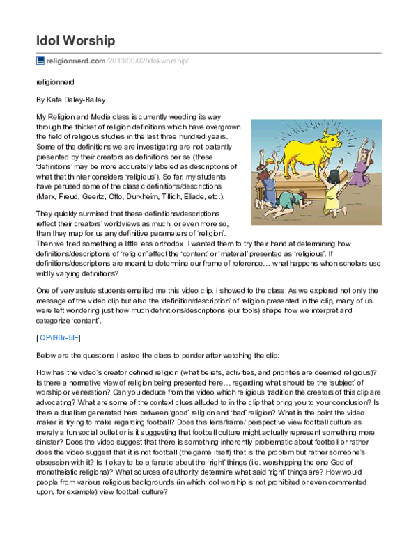 (PDF) Idol Worship