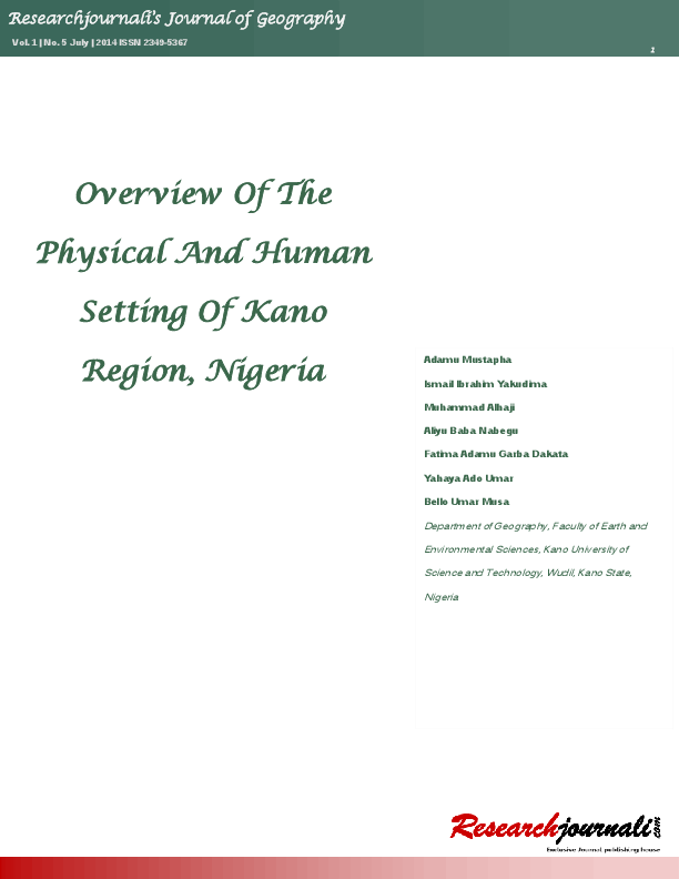 (PDF) Overview of Physical and Human Setting of Kano Region, Nigeria
