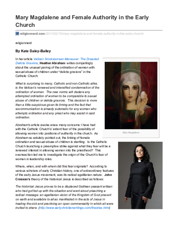(PDF) Mary Magdalene and Female Authority