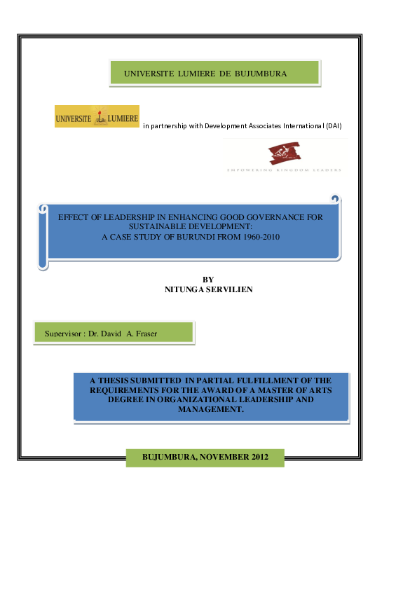 (PDF) A THESIS SUBMITTED IN PARTIAL FULFILLMENT OF THE REQUIREMENTS FOR ...
