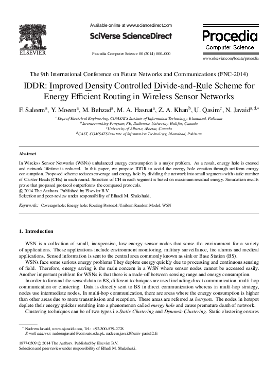 IDDR: Improved Density Controlled Divide-and-Rule Scheme for Energy ...
