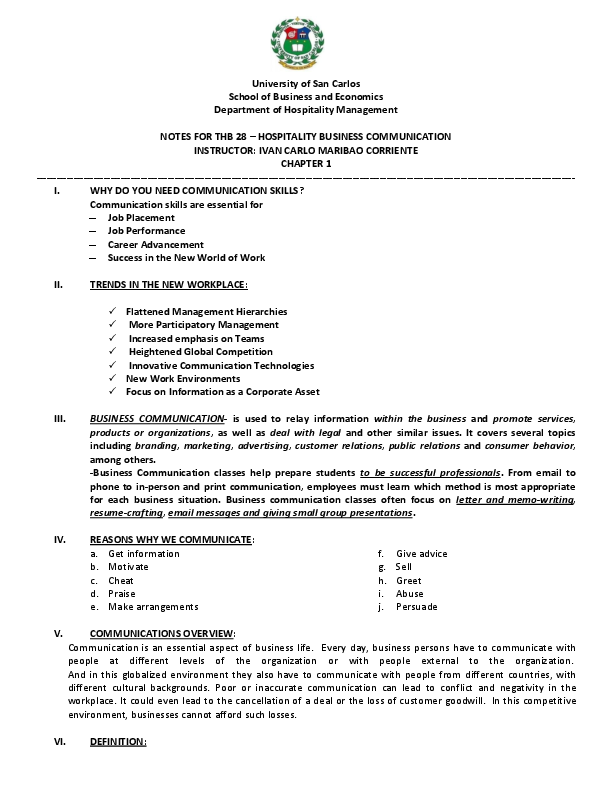 (DOC) CHAPTER 1-BUSINESS COMMUNICATION OVERVIEW