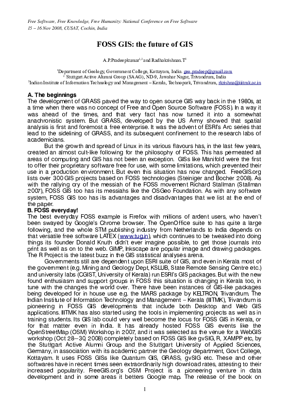 FOSS GIS: the future of GIS