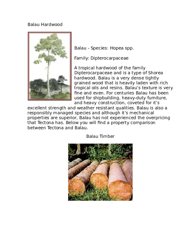 (DOC) Balau Hardwood