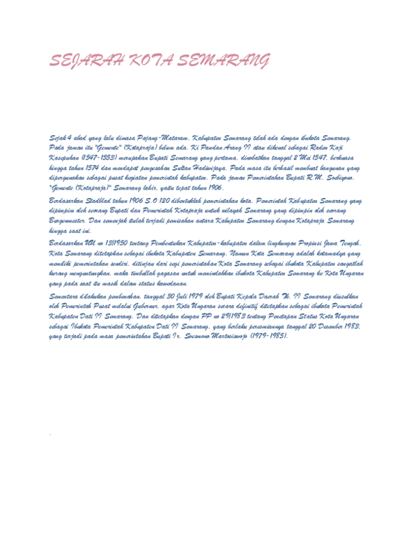 (DOC) SEJARAH KOTA SEMARANG